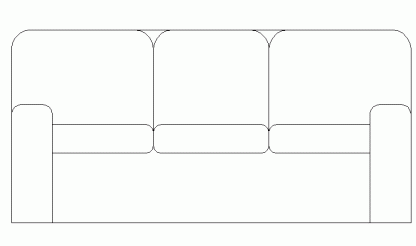 Bloque AutoCAD de butaca - sillón curvo - CAD .dwg